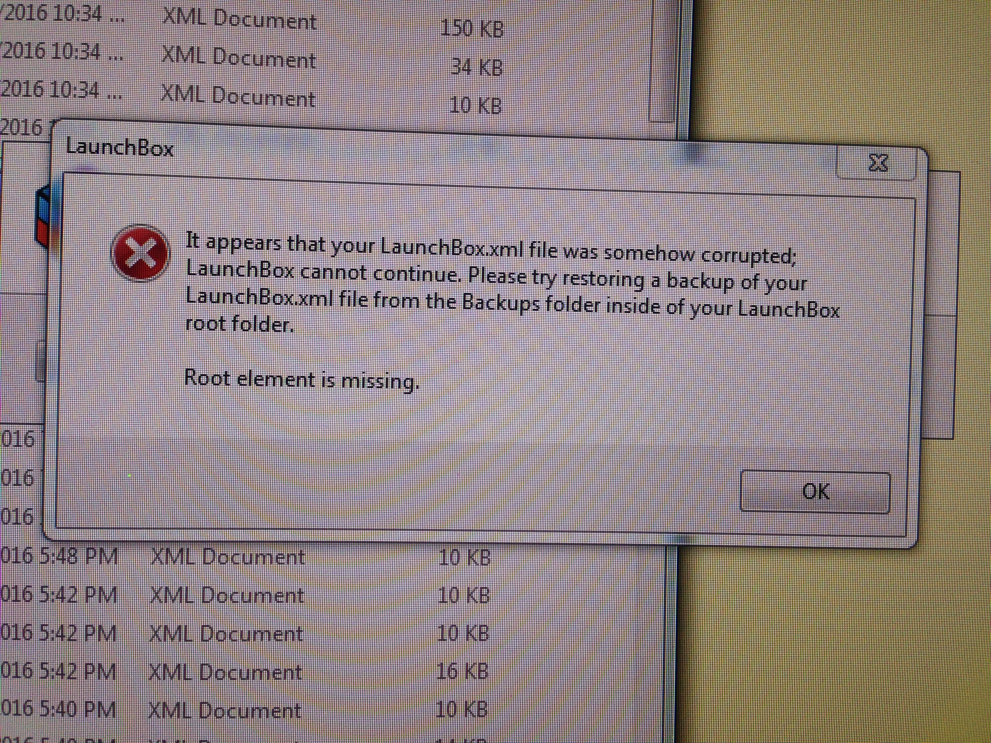 Corrupt XML File - Troubleshooting - LaunchBox Community Forums